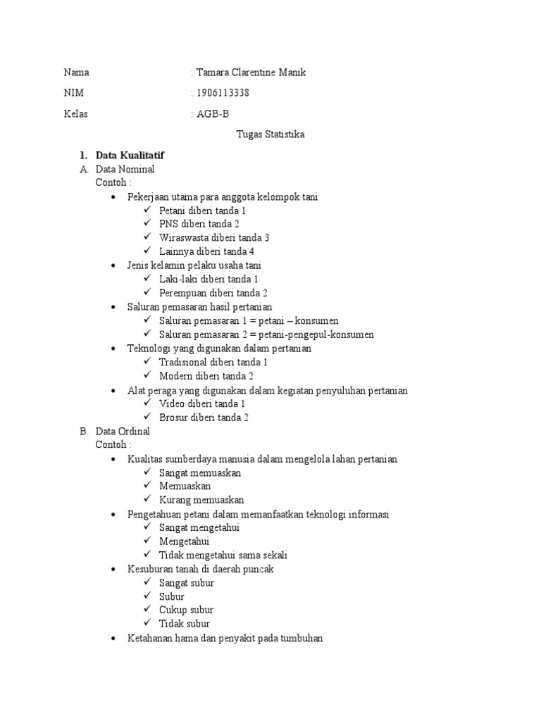 Contoh Data Statistika Pertanian | PDF | Sains & Matematika | Teknologi ...