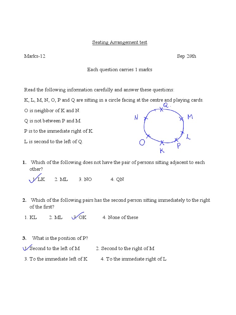 Seating Arrangement Puzzles: Analysis of Multiple Circular Seating ...