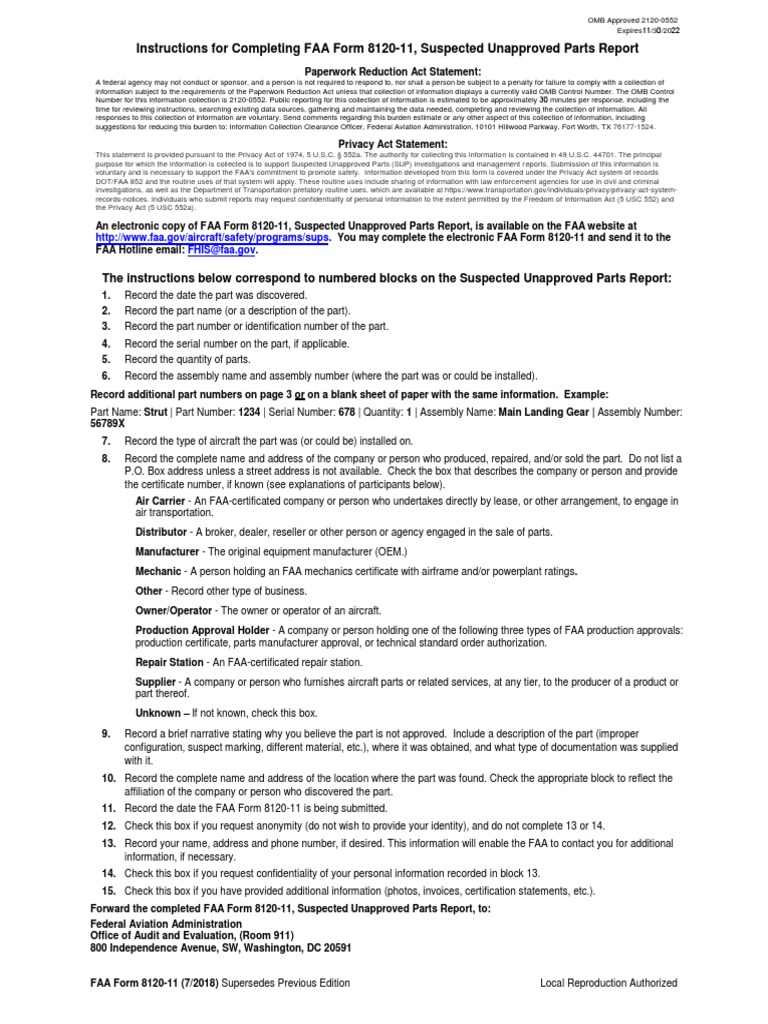 Faa Form 8120-11 2 | PDF | Office Of Management And Budget | Federal ...