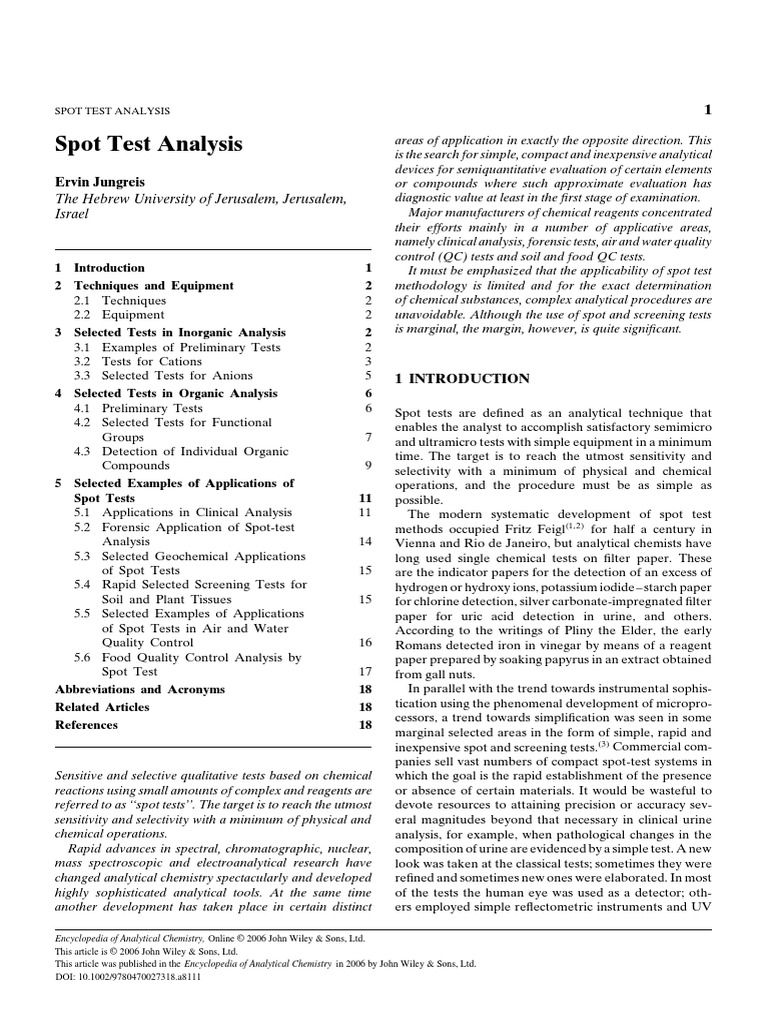 Analisis Spot Test | PDF | Salt (Chemistry) | Precipitation (Chemistry)