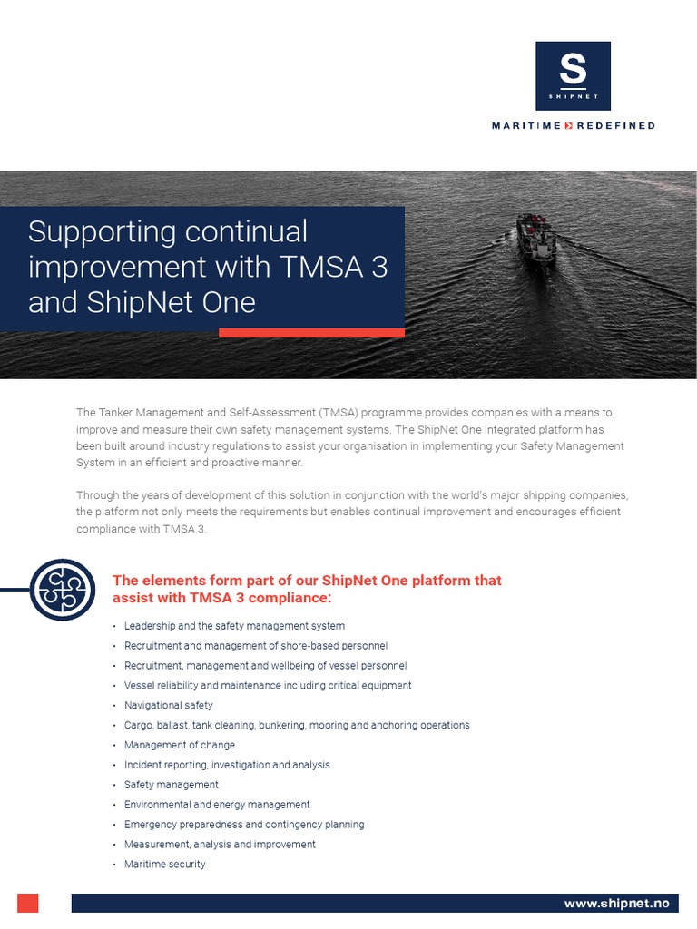 Supporting Continual Improvement With Tmsa 3 and Shipnet One | PDF ...