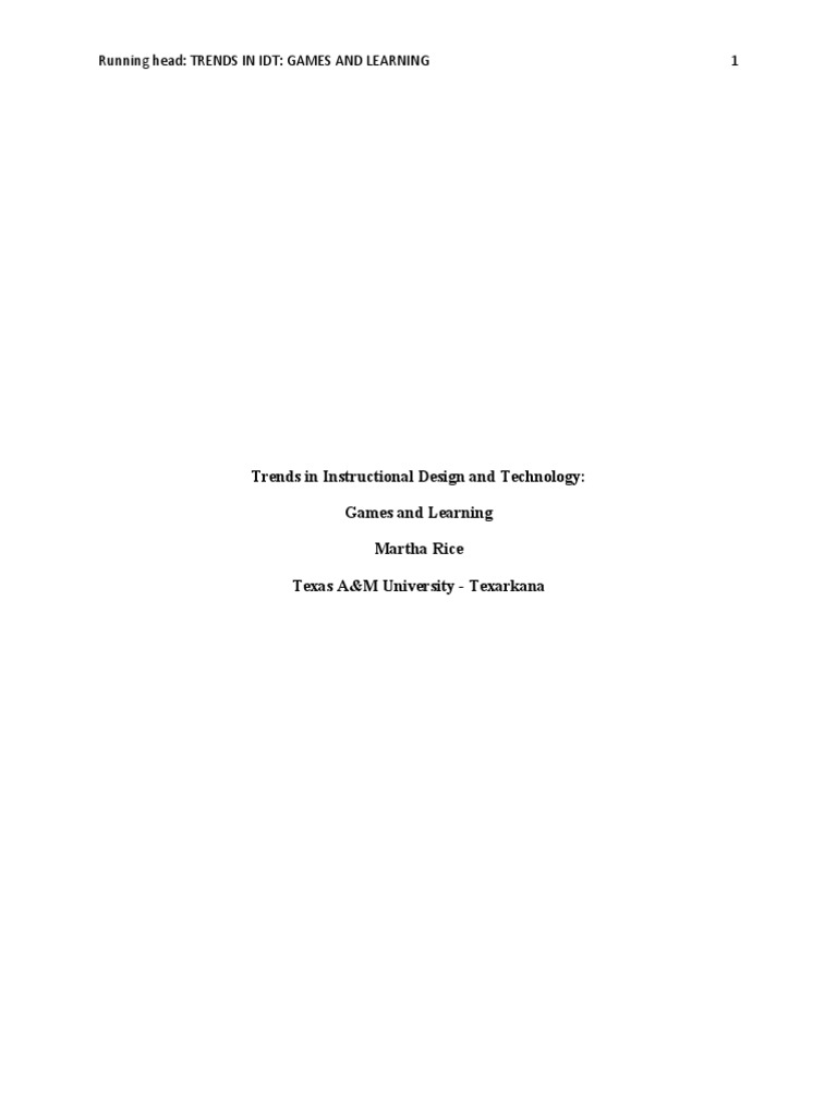 Trends in Technology: Gaming | PDF | Learning | Simulation