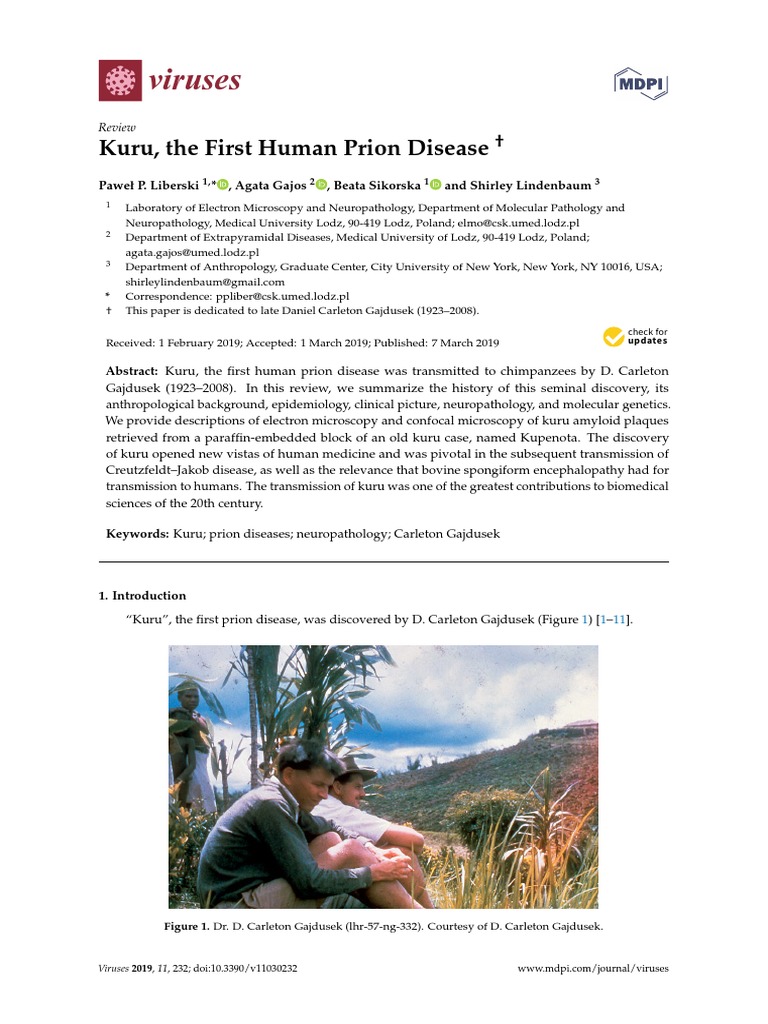 Viruses: Kuru, The First Human Prion Disease | Download Free PDF ...