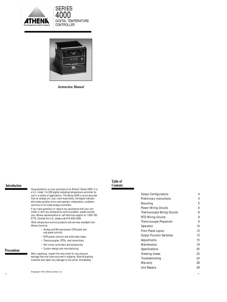 4000 Manual PDF | PDF | Relay | Thermocouple