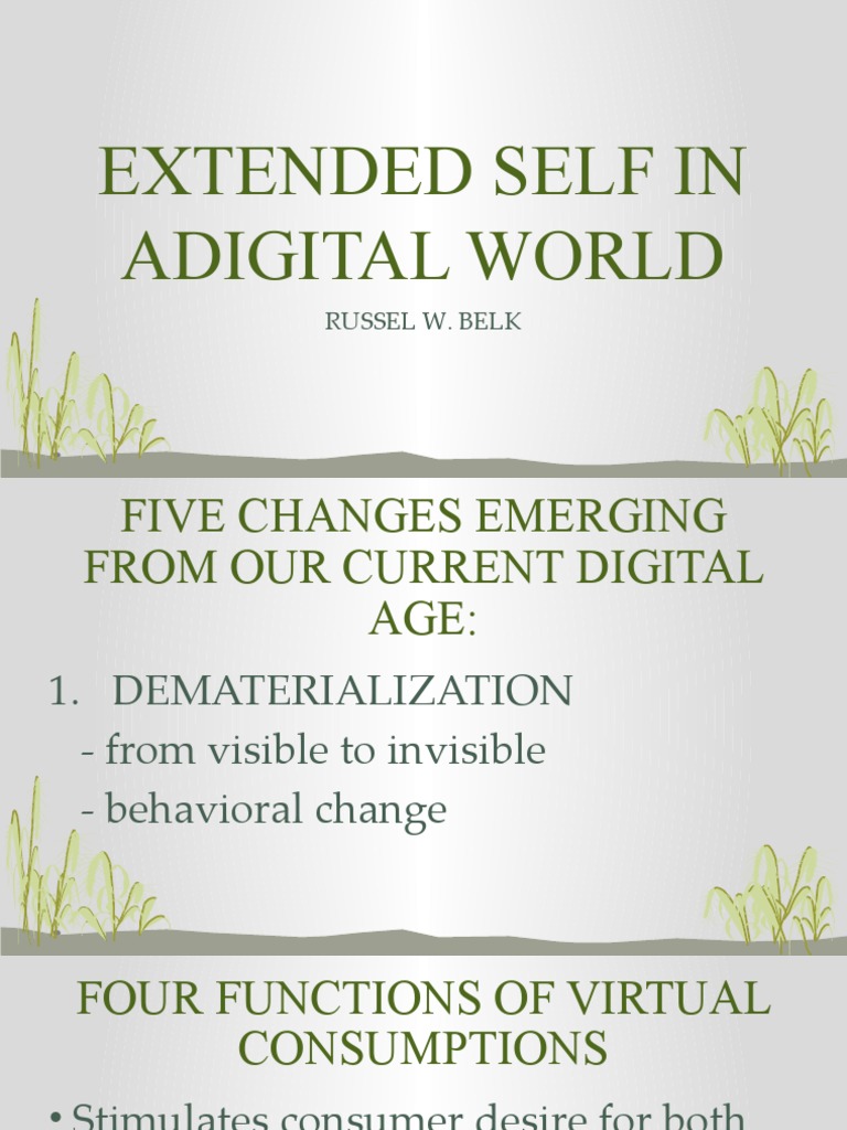 Extended Self in Adigital World | Download Free PDF | Self | Online And ...