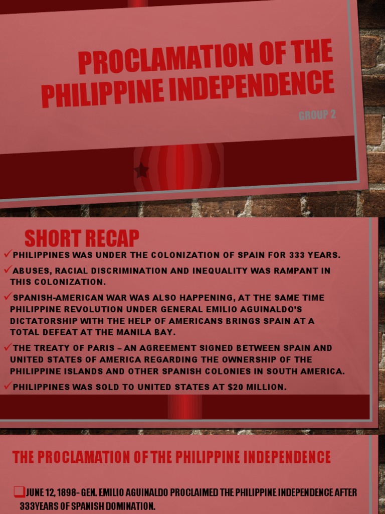Philippine Independence Proclamation Summary | PDF | History