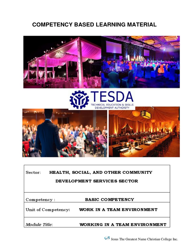 Competency Based Learning Material: Sector: Health, Social, and Other Community | PDF ...