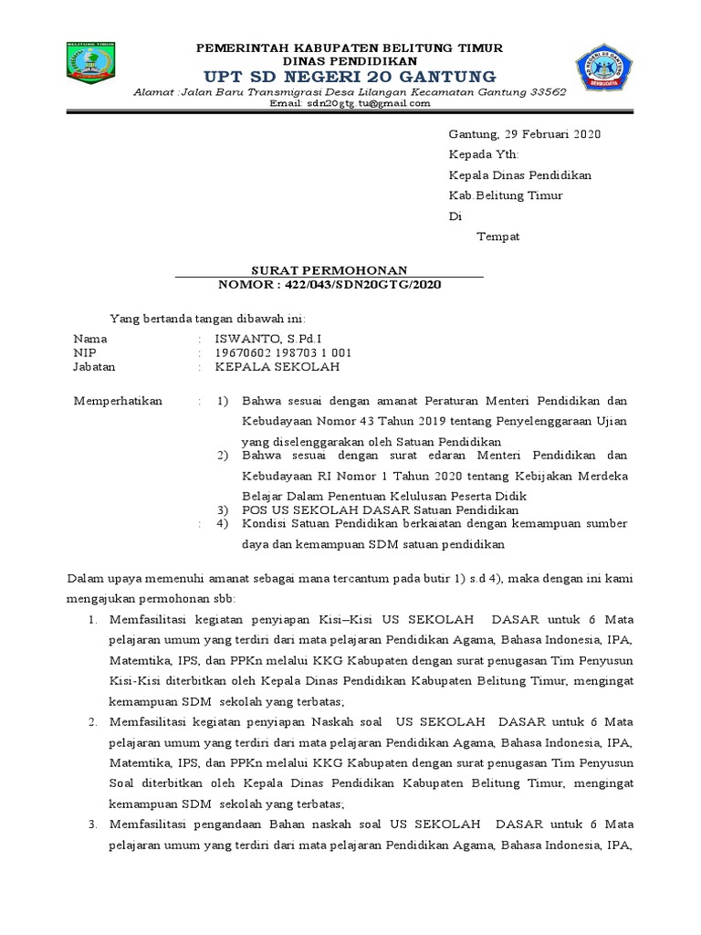 Surat Permohonan Memfasilitasi | PDF