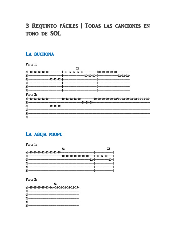 3 Requinto Fáciles | PDF