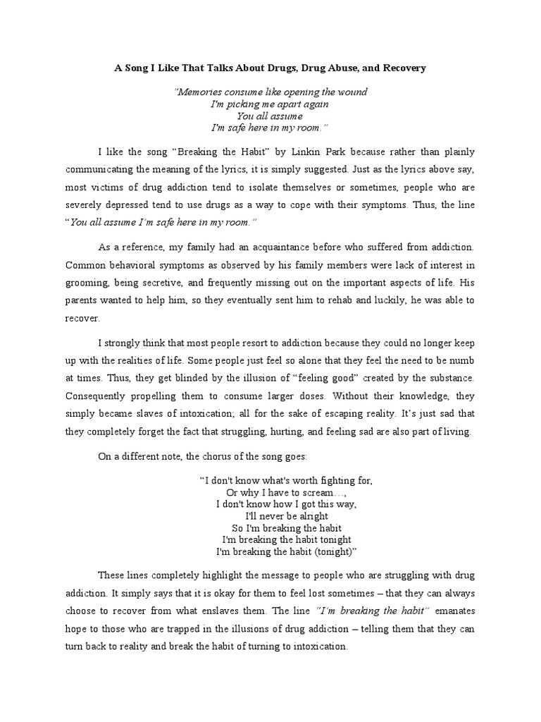 Linkin Park's "Breaking the Habit": Drug Recovery | PDF | Drug ...