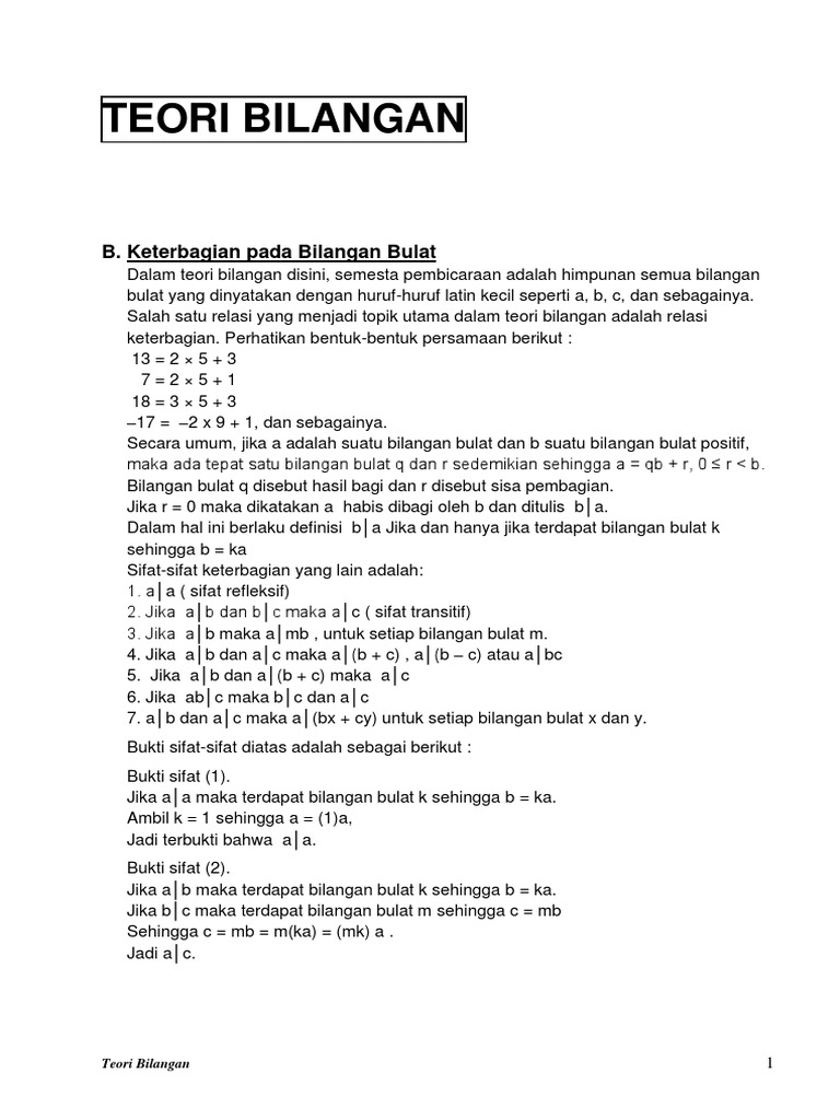Materi 2-Keterbagian Pada Bilangan Pada Matematika | PDF
