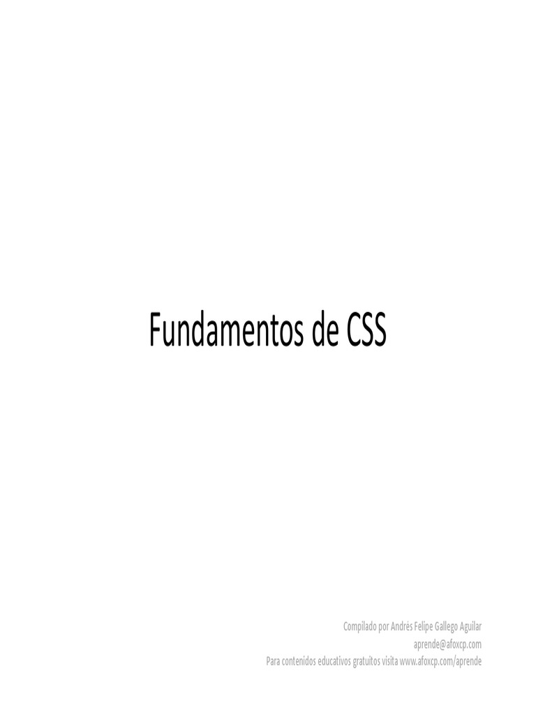 Fundamentos de CSS PDF | PDF | Hojas de estilo en cascada | HTML
