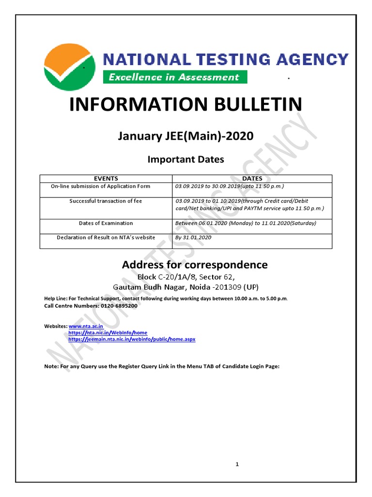 Information Bulletin PDF | PDF | University And College Admission ...