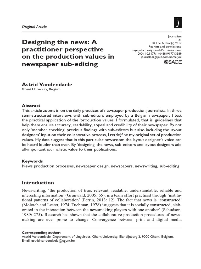Designing The News | Download Free PDF | Copy Editing | News