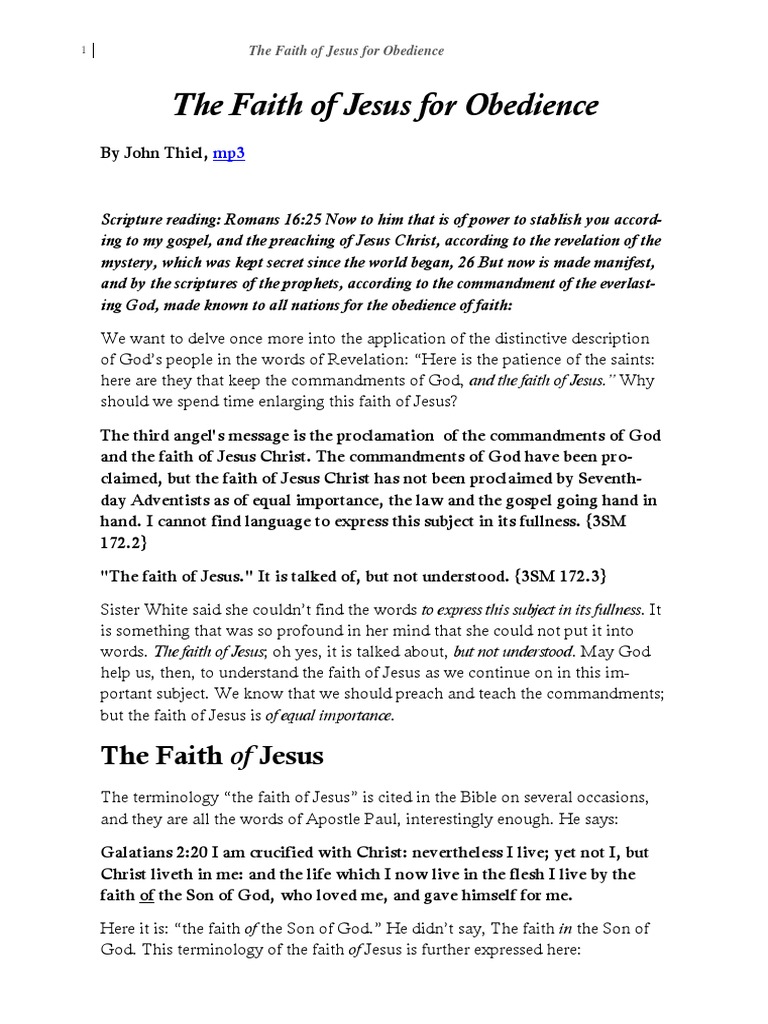Understanding the Faith of Jesus | PDF | Grace In Christianity ...