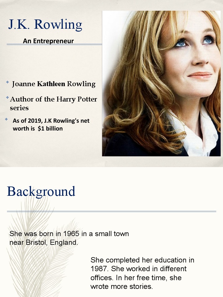 J.K. Rowling: An Entrepreneur | PDF | J. K. Rowling | Harry Potter