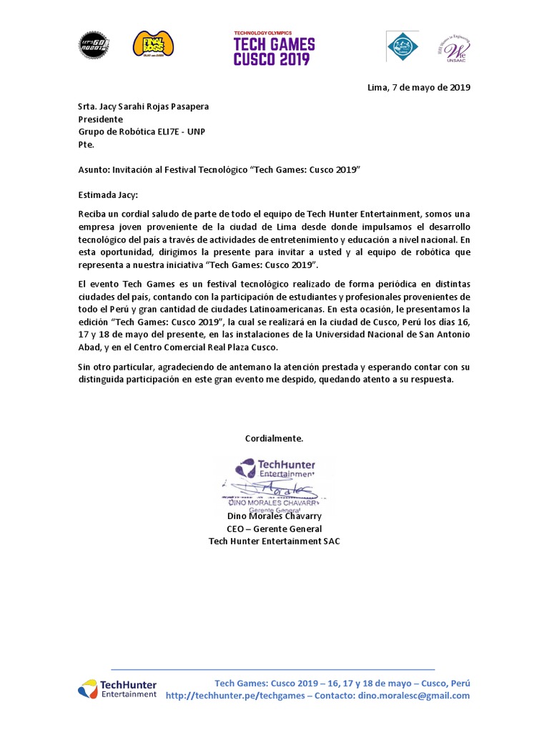 (TGC19) Carta Eli7e UNP | PDF