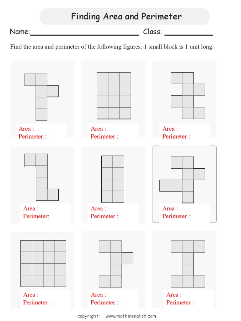 Worksheet Area and Perimeter | PDF