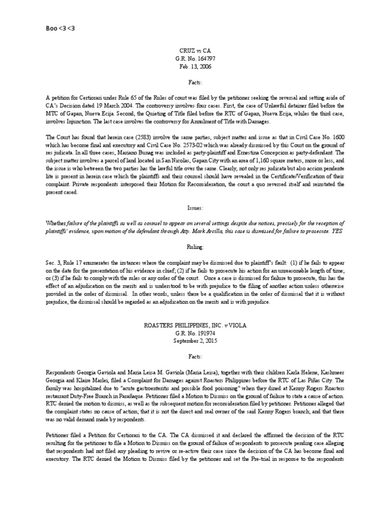 Plaintiffs' Evidence, Upon Motion of The Defendant Through Atty. Mark ...