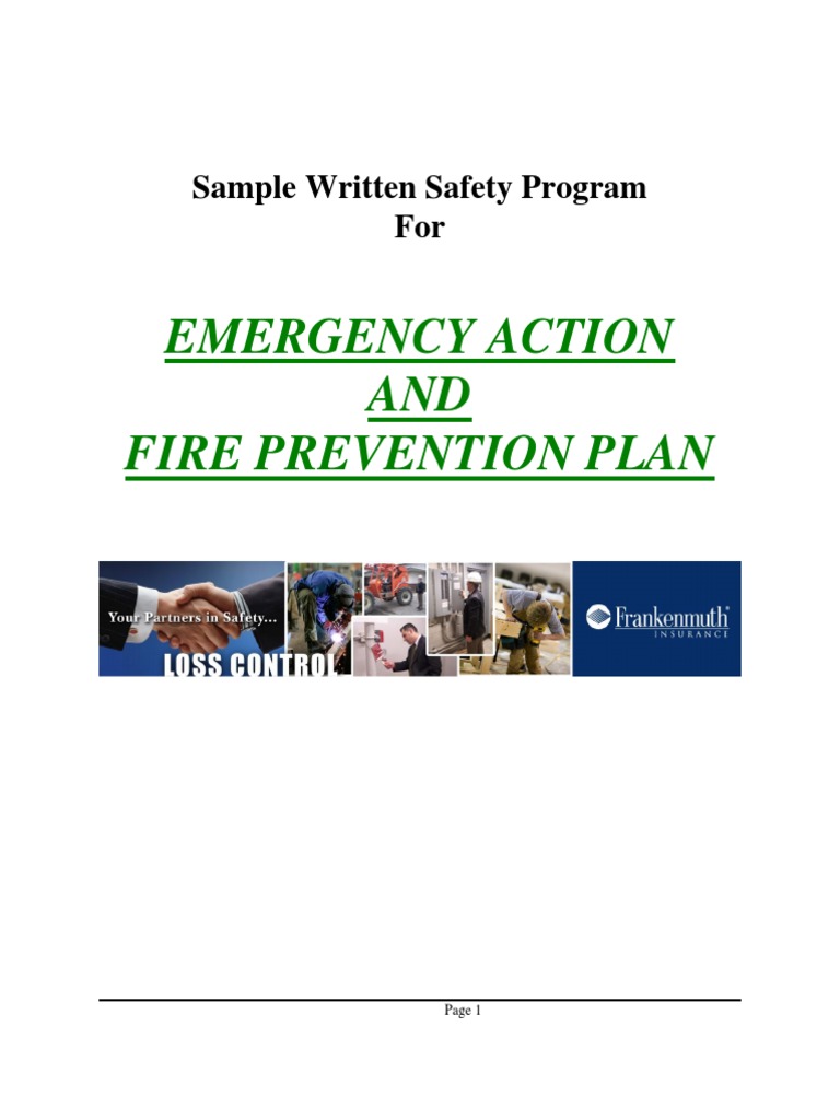 Emergency Action AND Fire Prevention Plan: Sample Written Safety ...