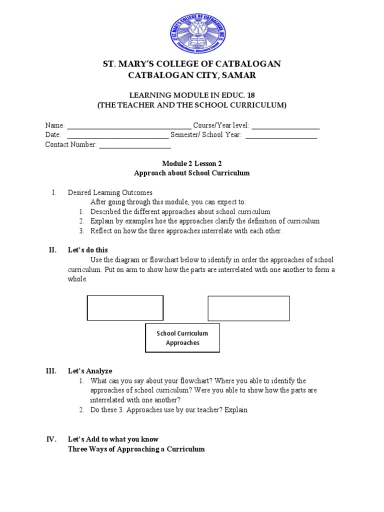 Module 2 Lesson 2 | PDF | Curriculum | Teaching Method