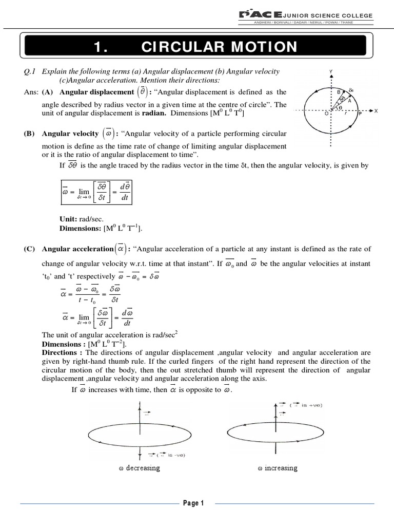 1.circular Motion PDF | PDF | Acceleration | Physical Phenomena