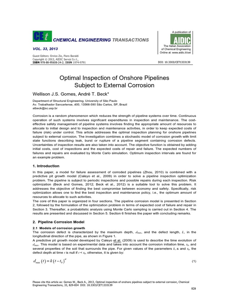 Inspection of Onshore Pipelines | PDF | Mathematical Optimization | Expected Value