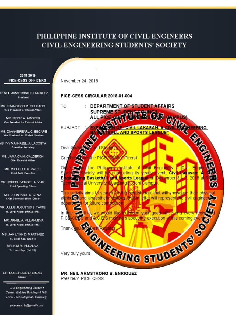 Philippine Institute of Civil Engineers Civil Engineering Students ...