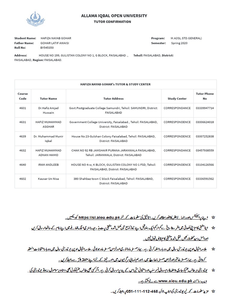 Tutor List PDF | PDF