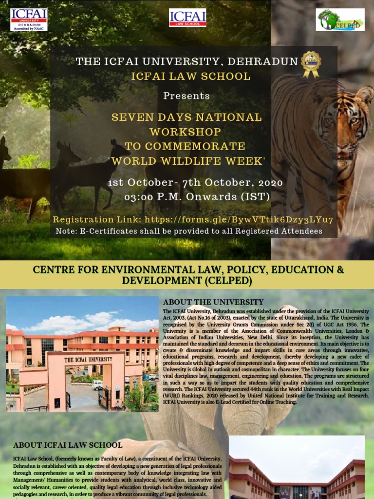 World Wildlife Week Workshop 2020 | PDF | University