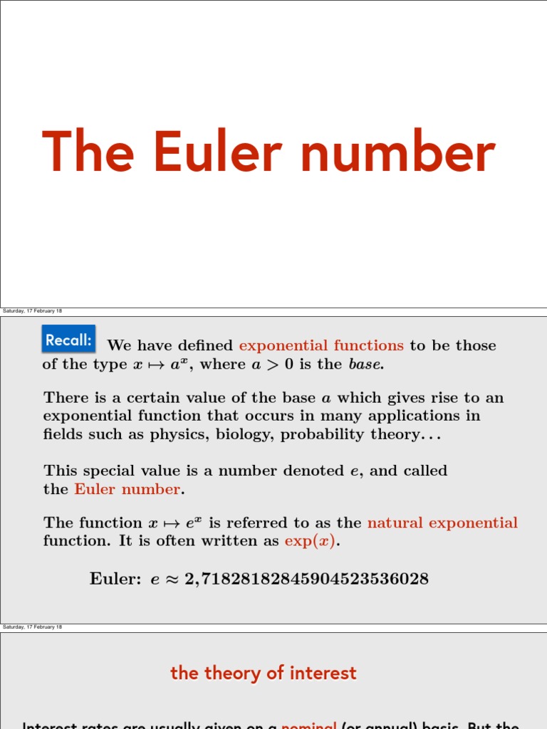 Euler Number | PDF | Exponential Function | Interest