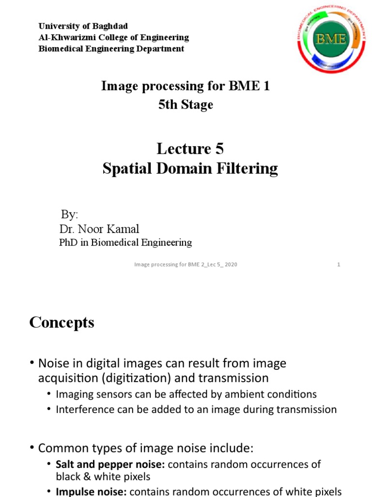 Lec5#2 - Spatial Domain Filtering - NK | PDF | Computer Vision | Image ...