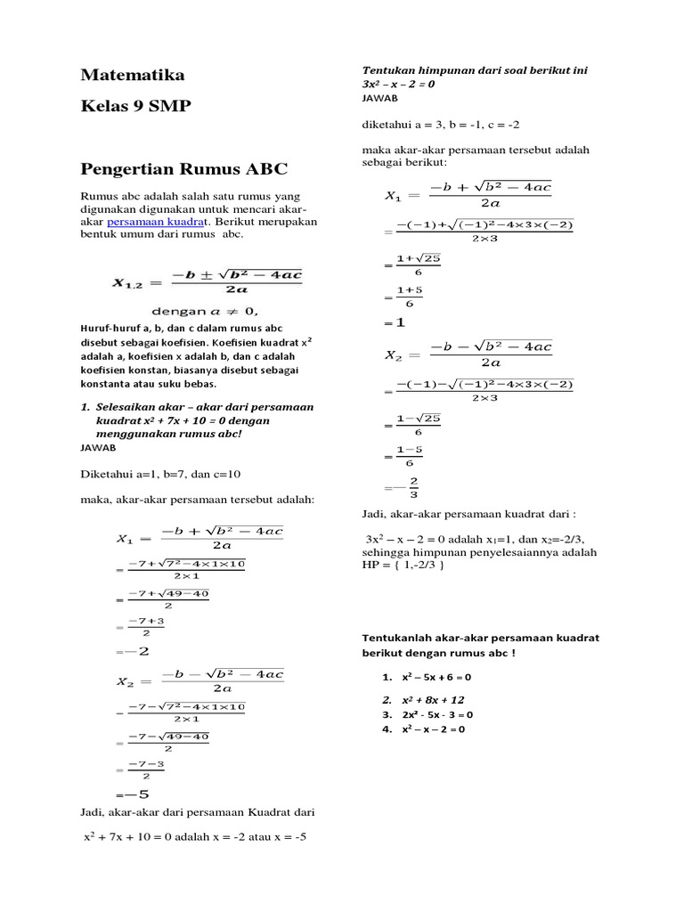Rumus Abc-Matematika5 | PDF