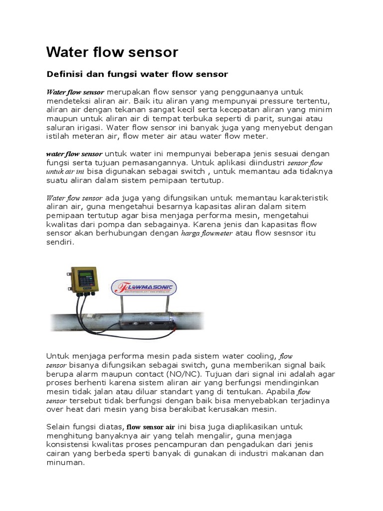 Water Flow Sensor: Definisi dan Fungsi | PDF