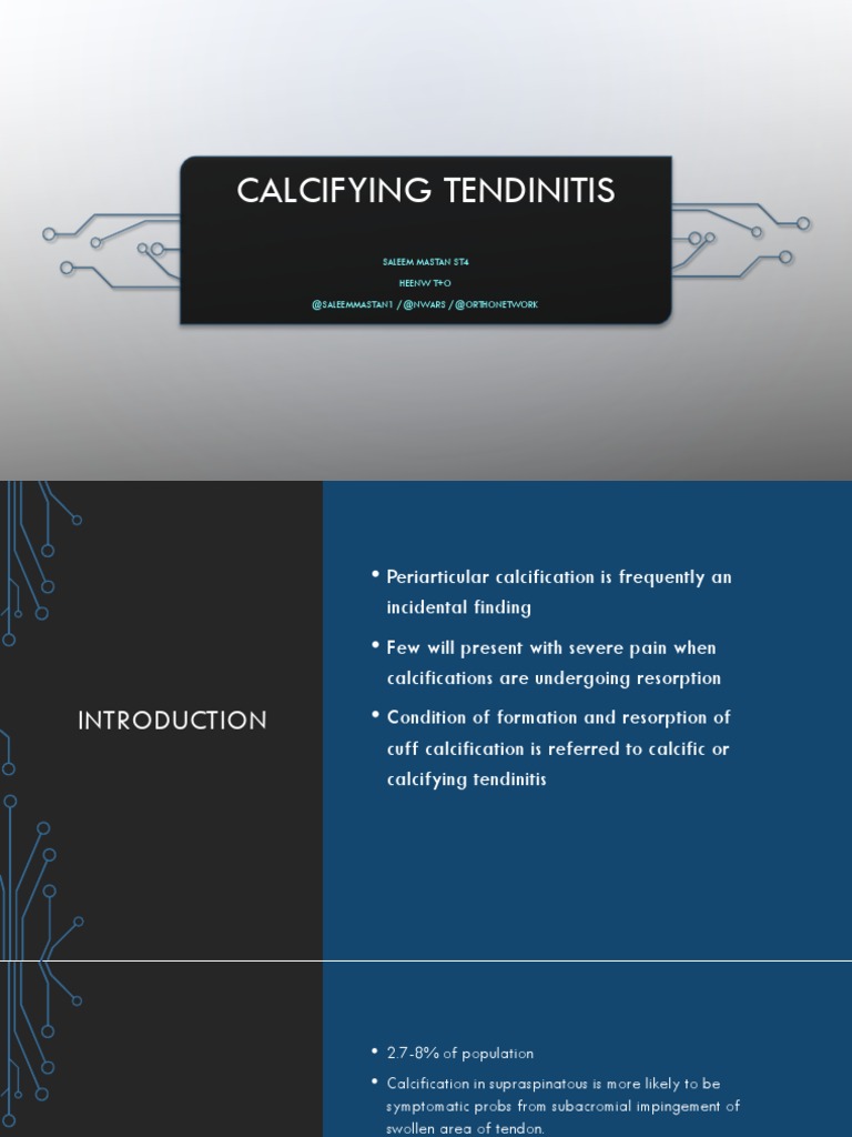 Calcific Tendinitis PDF | PDF | Musculoskeletal System | Medical ...