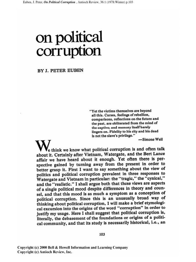Understanding Political Corruption | PDF