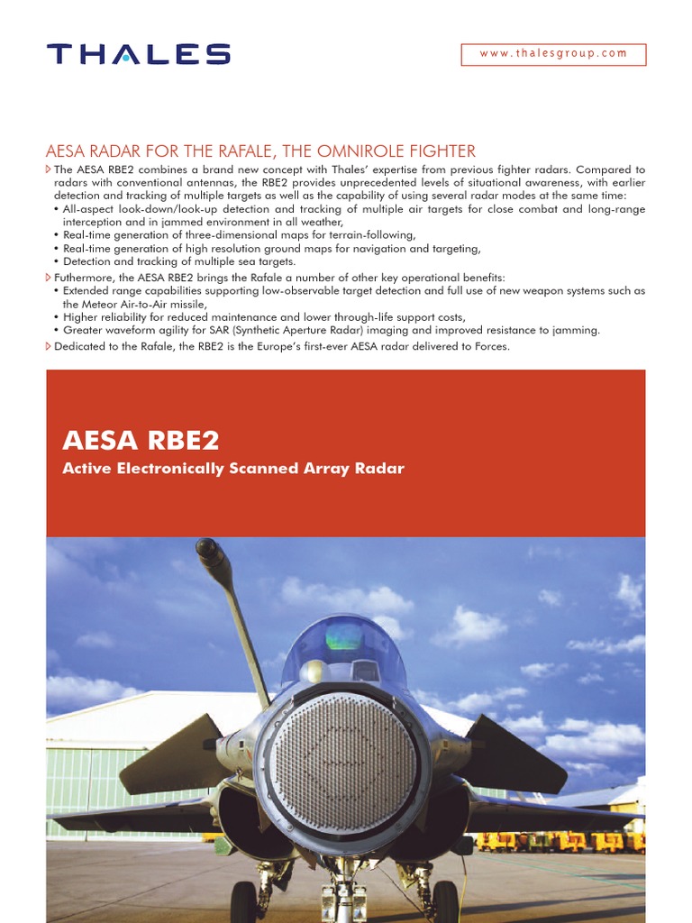 Aesa Rbe2: Aesa Radar For The Rafale, The Omnirole Fighter | PDF ...
