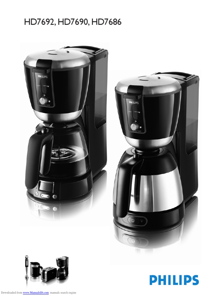 Philips HD7692 - 90 User Manual - 76hojas PDF | PDF | Coffee | Ac Power ...