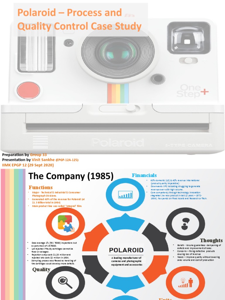 Polaroid - Process and Quality Control Case Study: Preparation by ...