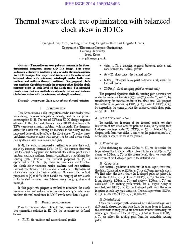 Thermal Aware Clock Tree Optimization With Balanced Clock Skew in 3D ...