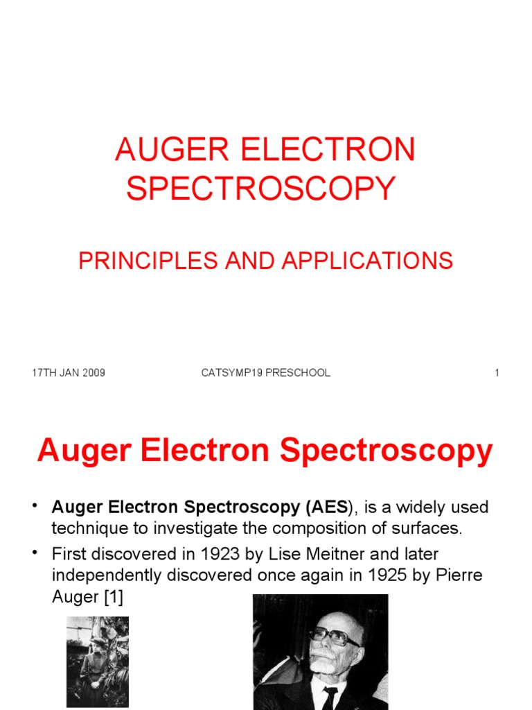 Auger Electron Spectroscopy: Principles and Applications | PDF | X Ray ...