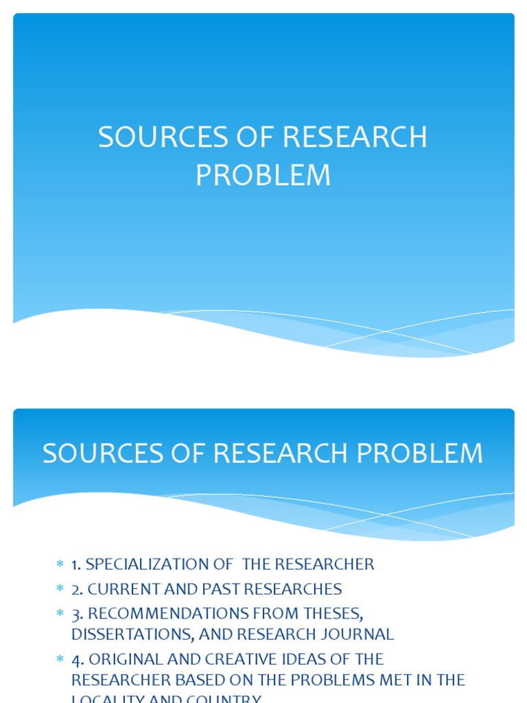 Sources of Research Problem | PDF | Economies | Cognition