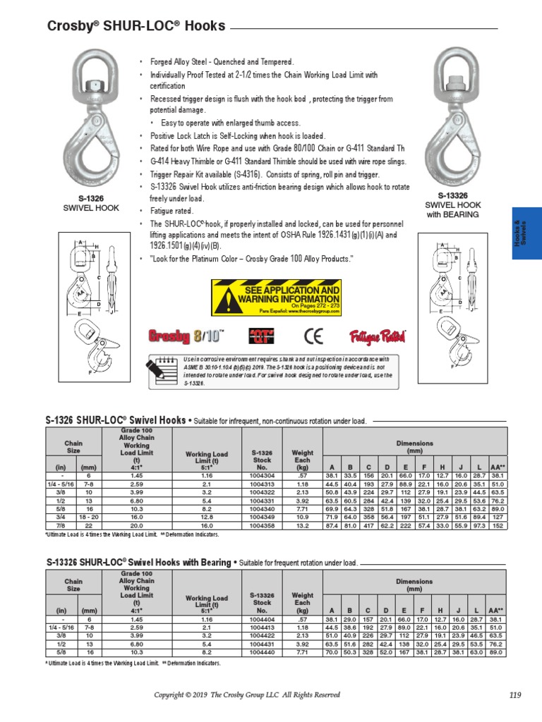 S-1326 SHUR-LOC Swivel Hooks | PDF | Building Engineering ...