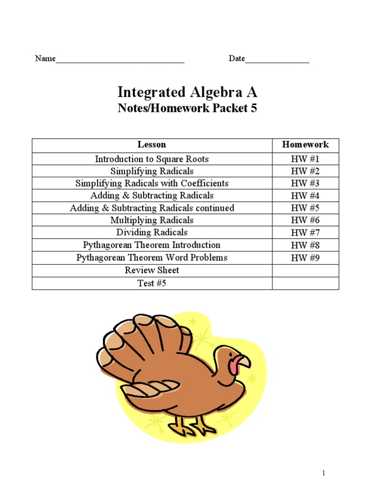 Integrated Algebra A: Notes/Homework Packet 5 | PDF | Fraction ...