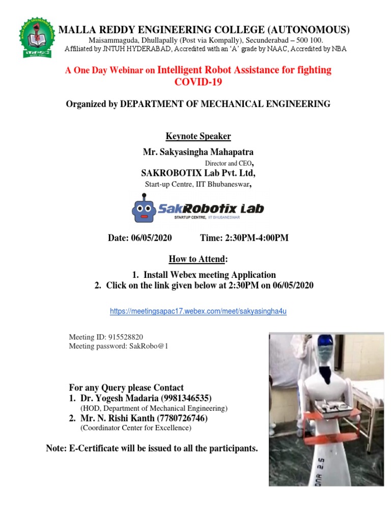 Webinar On Robotics 06052020pdf | PDF