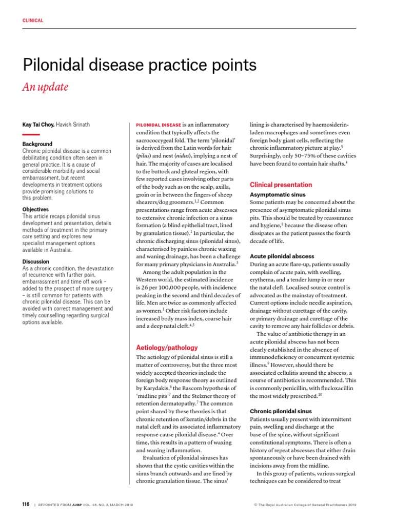 Pilonidal Disease Practice Points: An Update | PDF | Surgery | Clinical ...