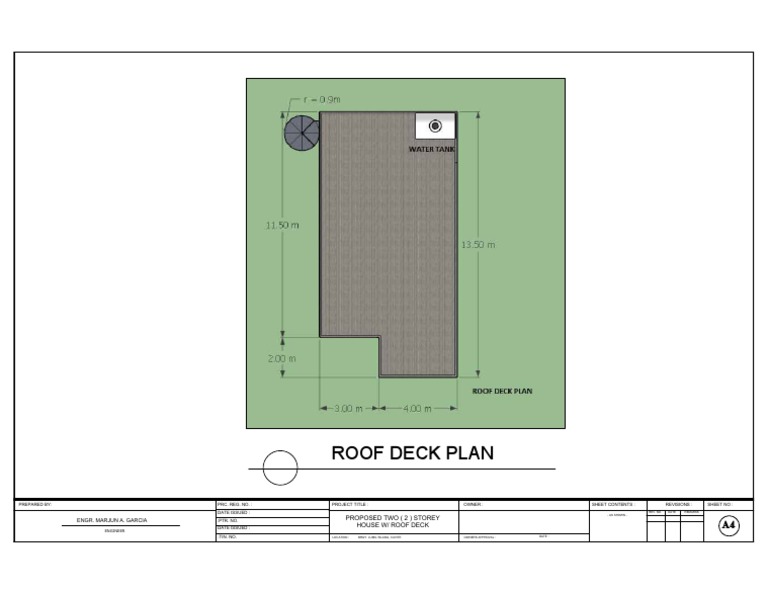Roof Deck Plan: Engr. Marjun A. Garcia | PDF