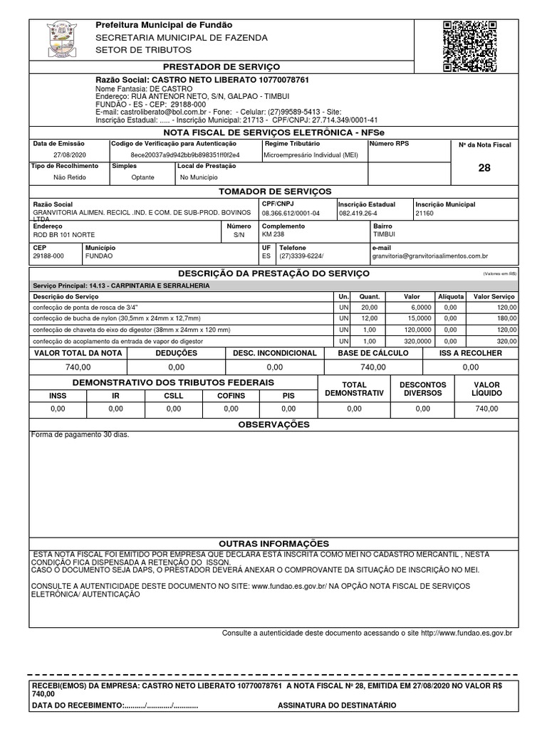 Ntfe 28 Granvitoria 27-08-20 | PDF | Documento | Indústrias de serviços