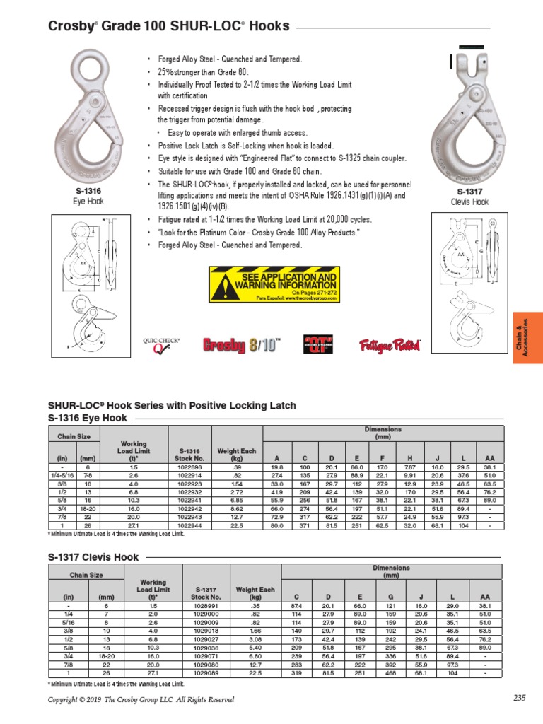 Eye Hook Clevis Hook: S-1316 Eye Hook Shur-Loc Hook Series With ...