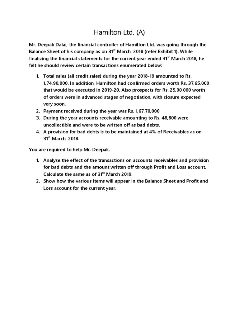 Hamilton - Case A - 5 PDF | PDF | Balance Sheet | Equity (Finance)